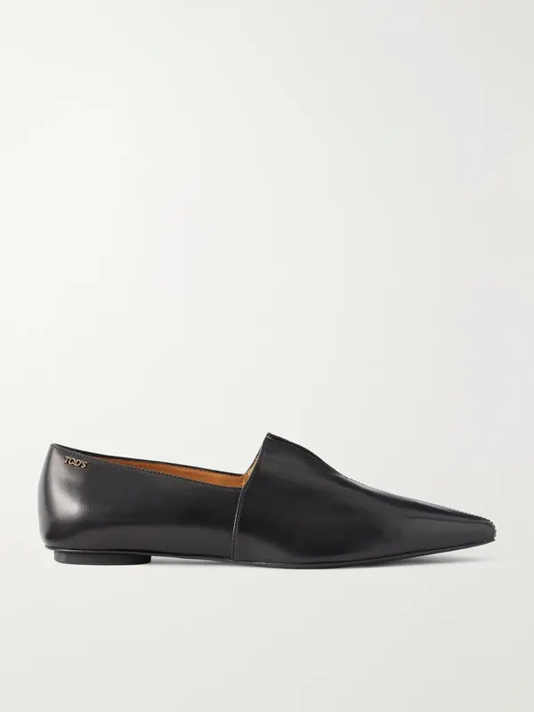 TOD'S Leather Pointed-toe Ballet Flats - Black