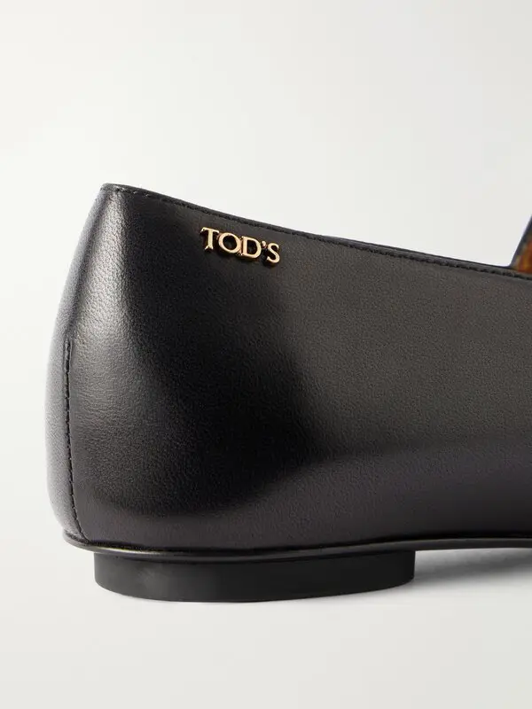 TOD'S Leather Pointed-toe Ballet Flats - Black