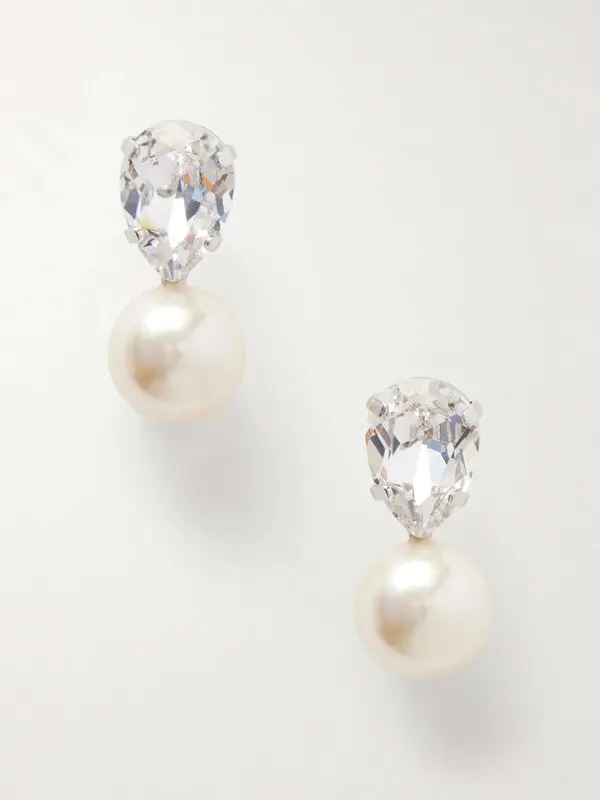 JENNIFER BEHR Cimone Crystal Earrings - Ivory