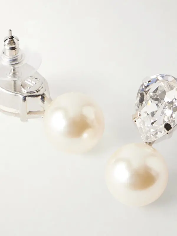 JENNIFER BEHR Cimone Crystal And Pearl Drop Earrings