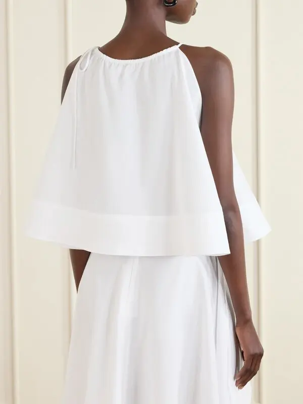 Stella McCartney Sleeveless Cotton-poplin Top - White