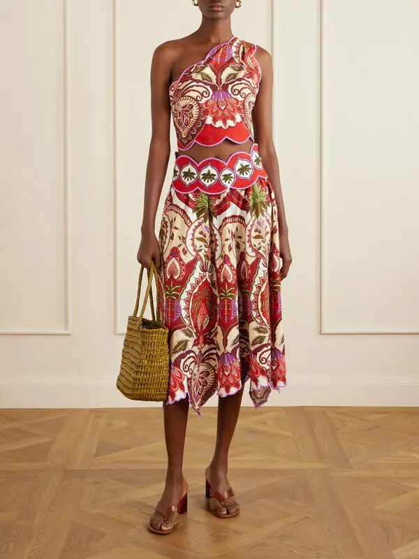 Farm Rio Odara One-shoulder Top - Red