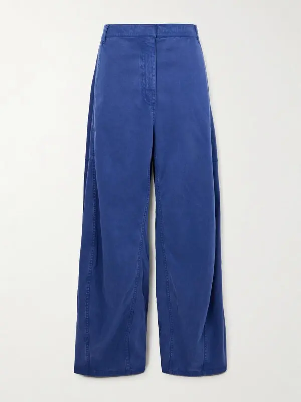 Tibi Sid Tencel Lyocell-blend Wide-leg Pants - Blue