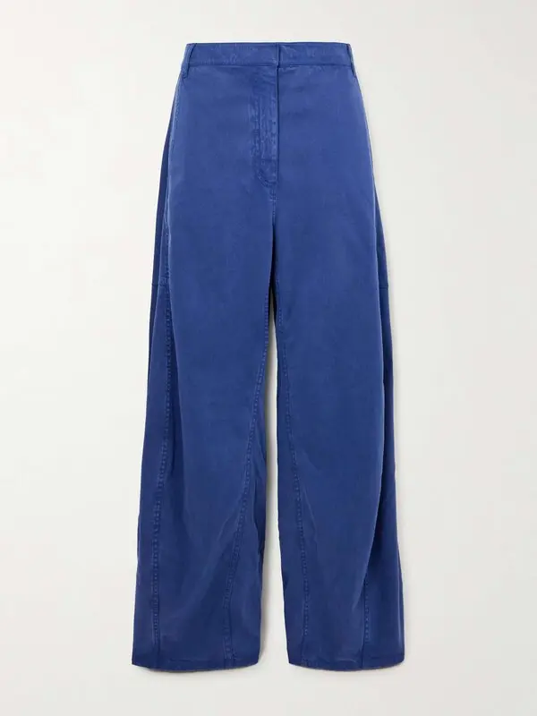 Tibi Sid Tencel™ Lyocell-blend Wide-leg Pants - Navy