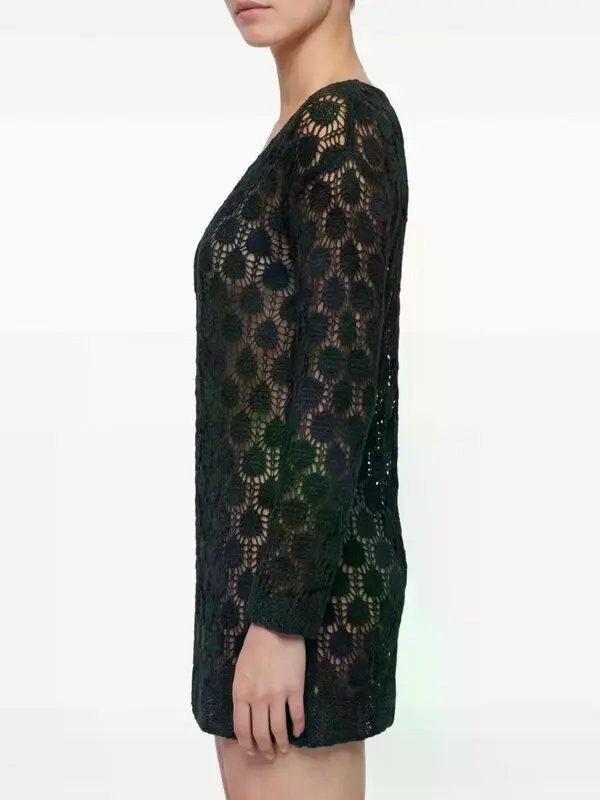 PARAMIDONNA Long-sleeved Crocheted Dress