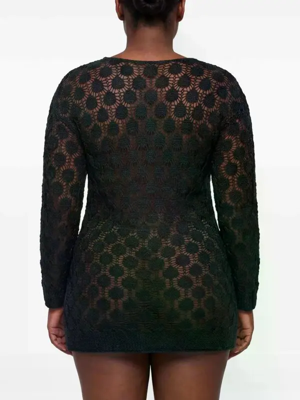 PARAMIDONNA Long-sleeved Crocheted Dress