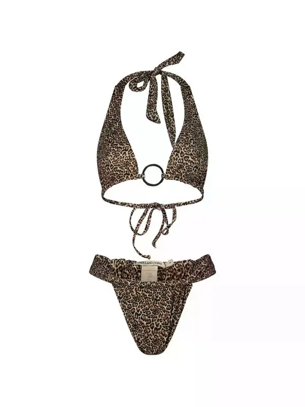 PARAMIDONNA Mirla Leopard Print Two Pieces Swimsuit - Brown
