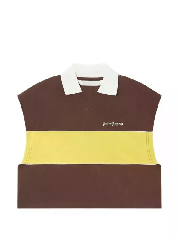 Palm Angels Classic Logo Boxy Polo Top - Brown