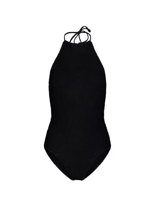 PARAMIDONNA Afrodita Textured Halterneck Swimsuit - Black