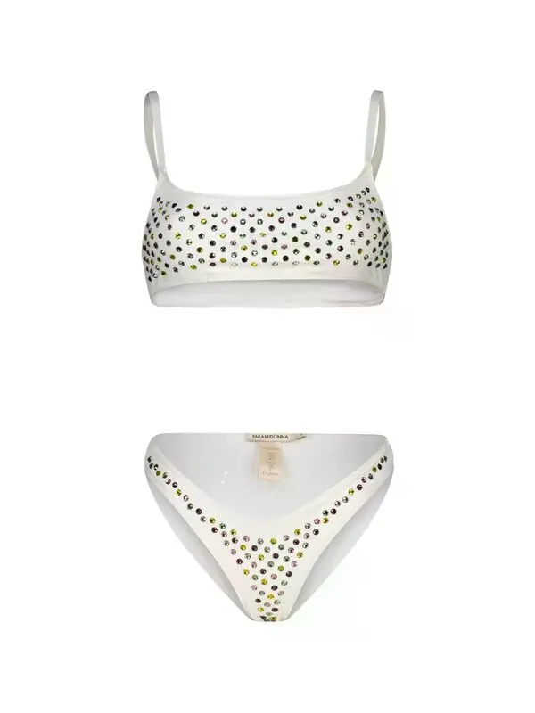 PARAMIDONNA Chiara Embellished Bikini - White