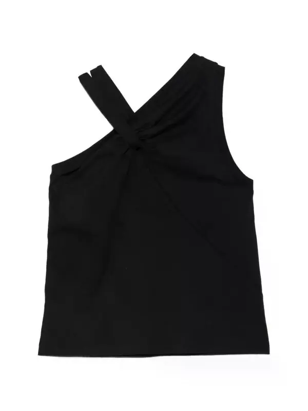 SOLOTRE Twisted-strap Top - Black