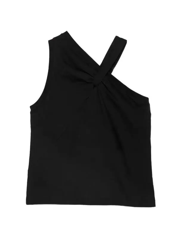SOLOTRE Twisted-strap Top - Black