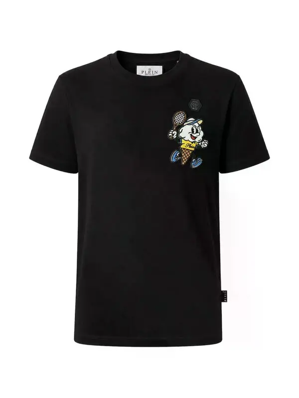 Philipp Plein Round Neck T-shirt Gelato Monsters - Black
