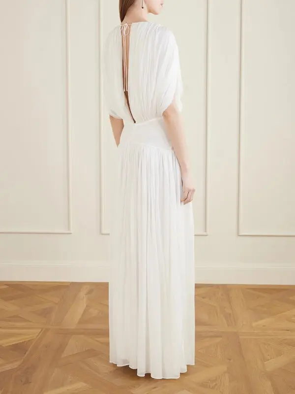 Tove Lyla Gathered Jersey Gown - White