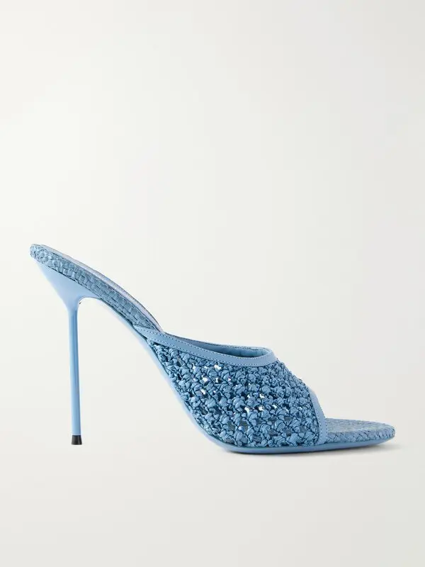 Paris Texas Lidia Straw Mules - Blue