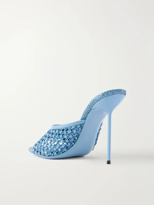 Paris Texas Lidia Straw Mules - Blue