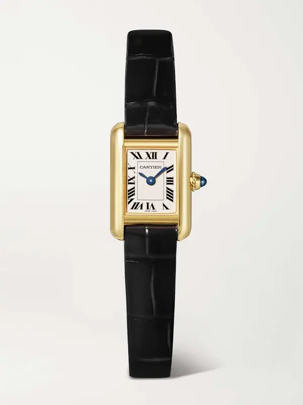 CARTIER Tank Louis 16.5mm Mini 18-karat And Alligator Watch - Gold