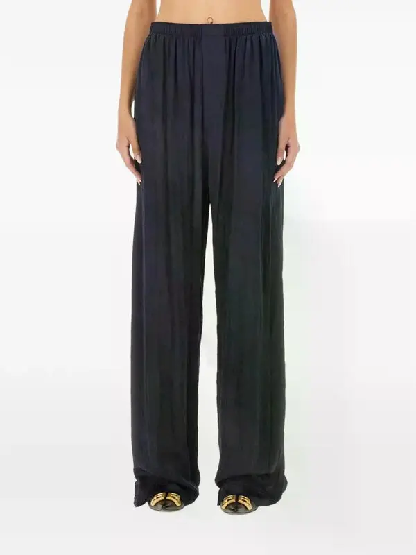 Balenciaga Elasticated Wide Leg Trousers - Blue