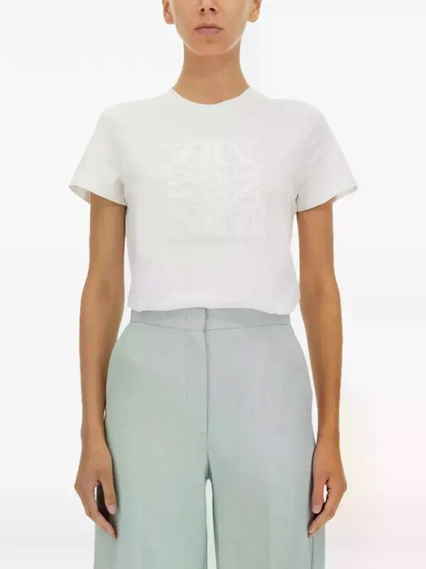 Max Mara T-shirt With Logo Patch - White