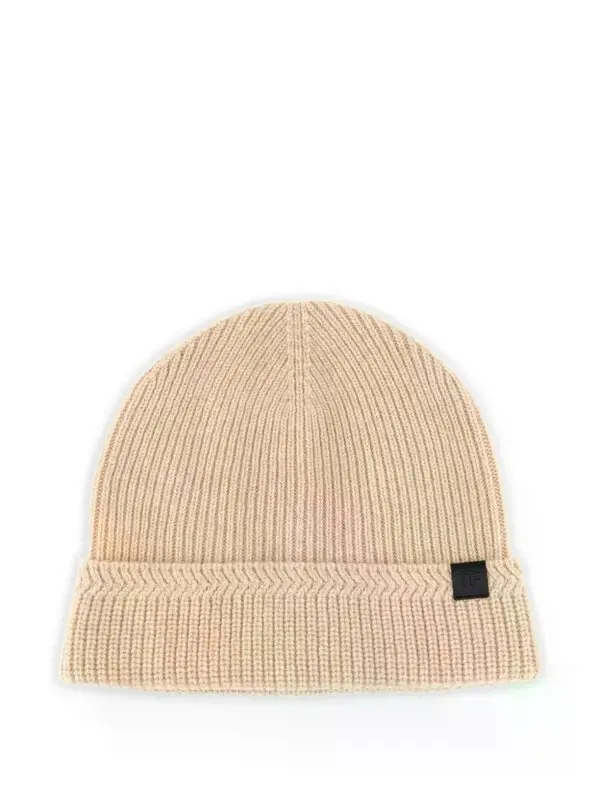 TOM FORD Logo-patch Beanie - Neutrals