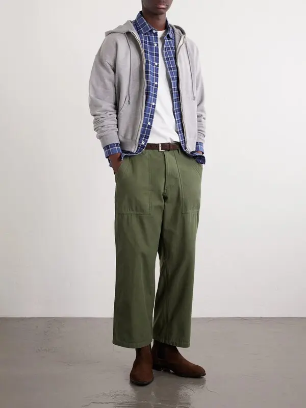 BEAMS Straight-leg Cotton Trousers - Green