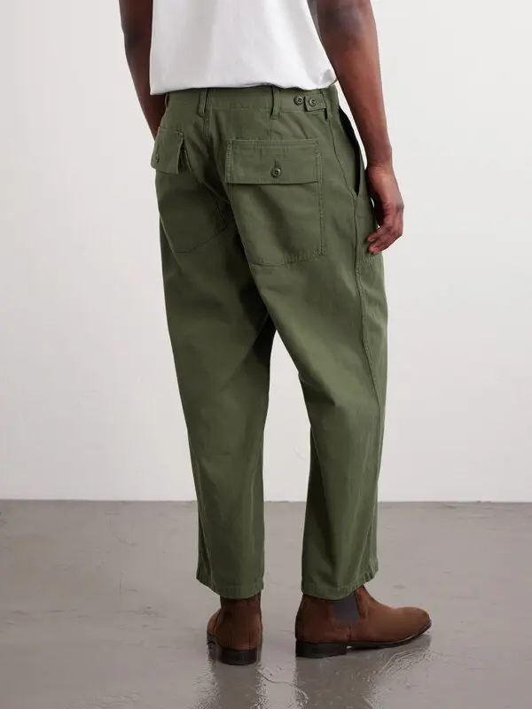 BEAMS Straight-leg Cotton Trousers - Green