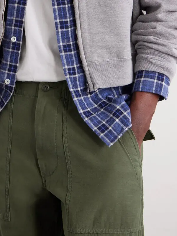 BEAMS Straight-leg Cotton Trousers - Green