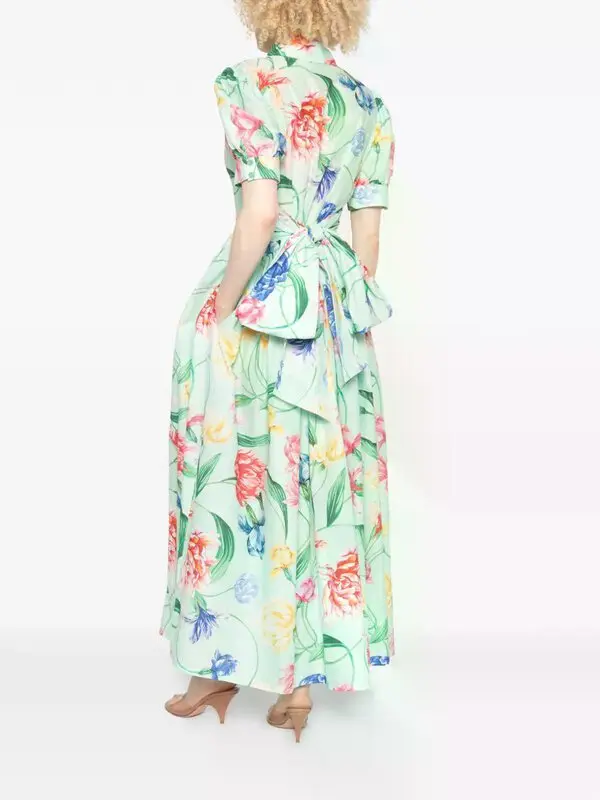 LAVI COUTURE Floral-print Pleated Maxi Dress