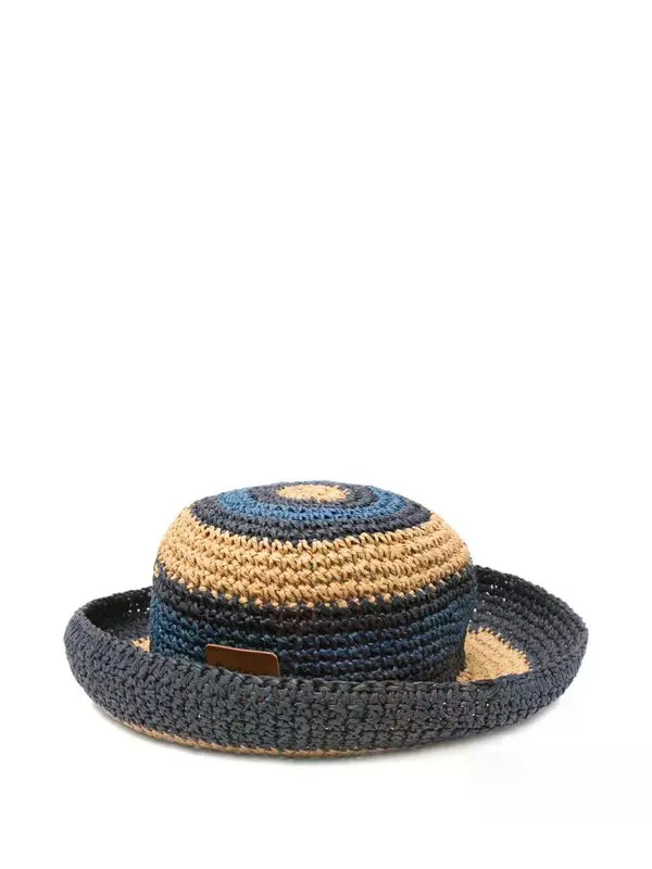 Barbour Striped-pattern Hat - Blue