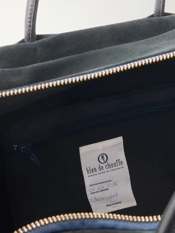 BLEU DE CHAUFFE Leather-trimmed Suede Weekend Bag - Black