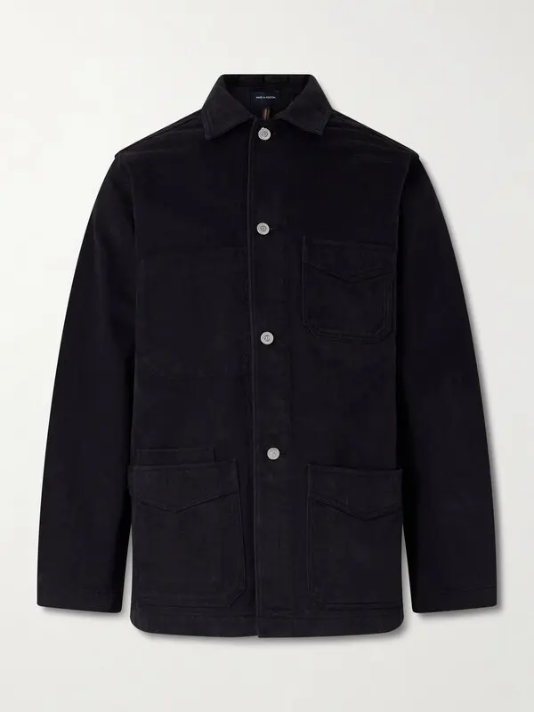 DRAKE'S Denim Chore Jacket - Black