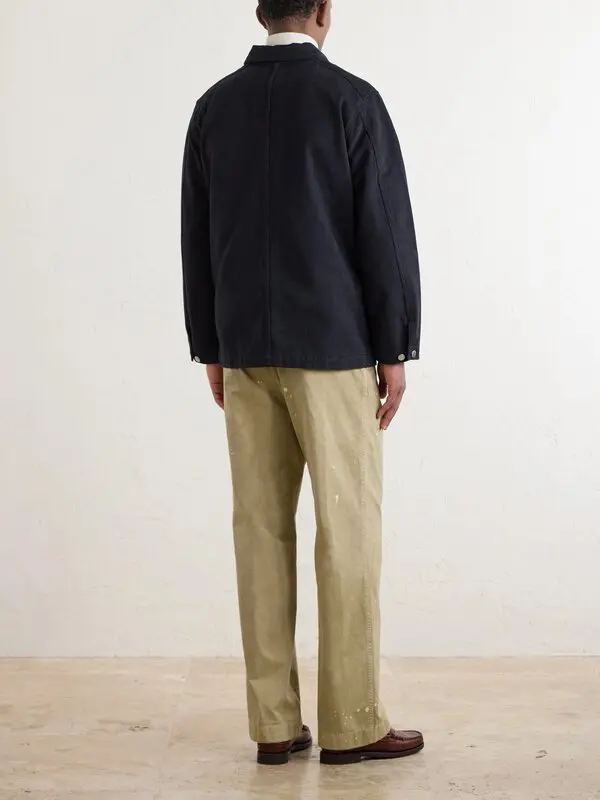 DRAKE'S Denim Chore Jacket - Black