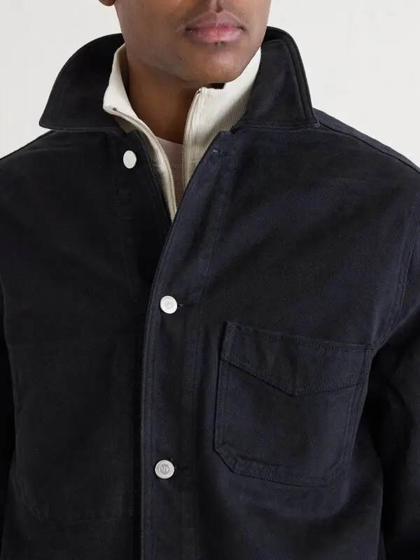 DRAKE'S Denim Chore Jacket - Black