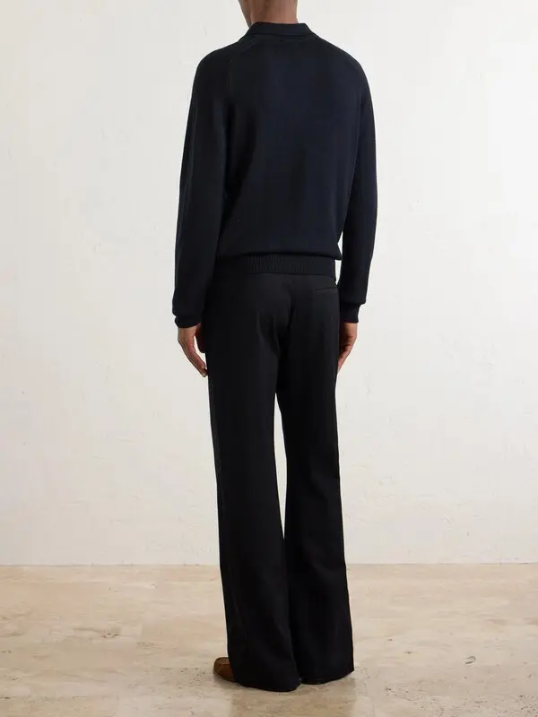 DRAKE'S Knitted Merino Wool Polo Shirt