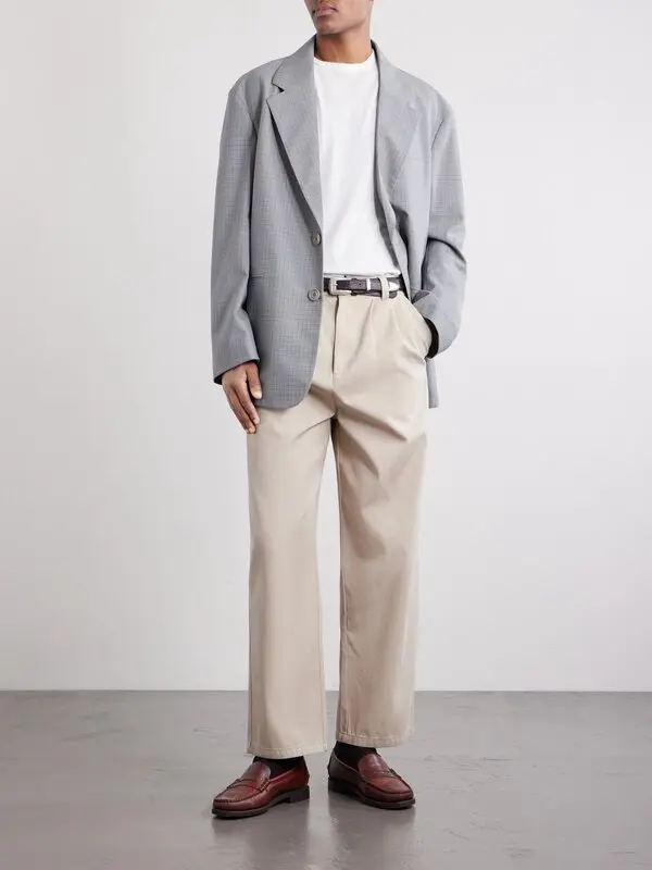 A.p.c. Ricky Pleated Wide-leg Cotton Trousers - Neutrals