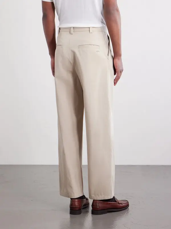A.p.c. Ricky Pleated Wide-leg Cotton Trousers - Neutrals