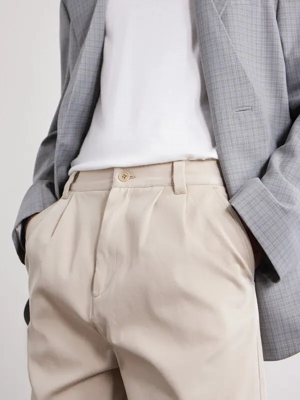 A.p.c. Ricky Pleated Wide-leg Cotton Trousers - Neutrals