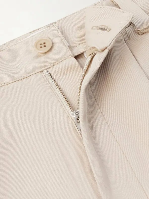 A.p.c. Ricky Pleated Wide-leg Cotton Trousers - Neutrals
