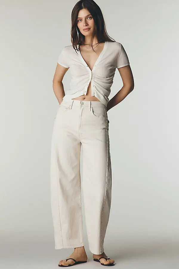 MOTHER Half-pipe Ankle High-rise Barrel Jeans - Act Natural