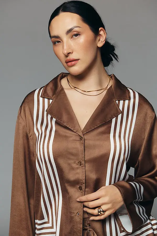 Glamorous Satin Striped Shirt