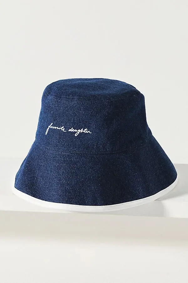 FAVORITE DAUGHTER Colorblock Bucket Hat - Dark Blue