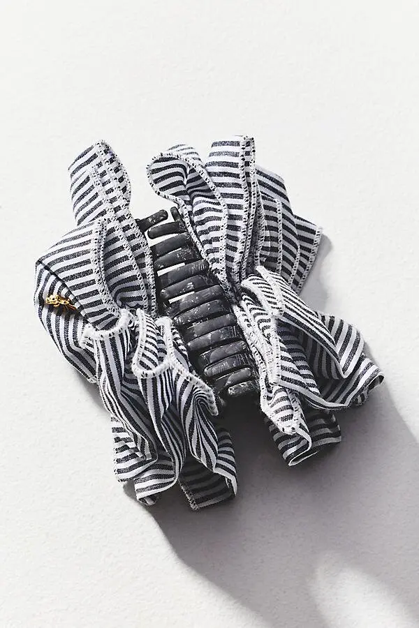 Lele Sadoughi Rita Bow Hair Claw - Black & White Pattern