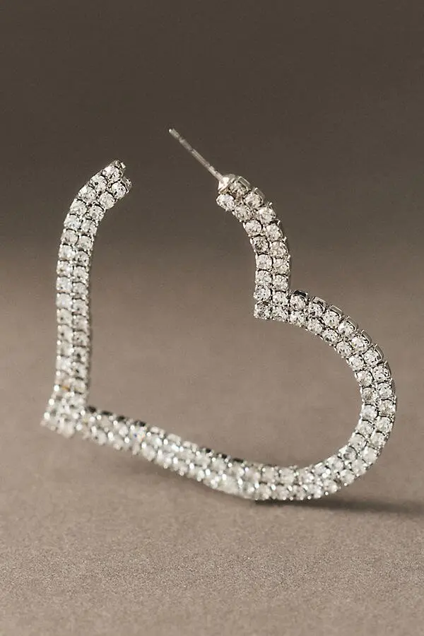 VIESTE ROSA Crystal Heart Hoop Earrings