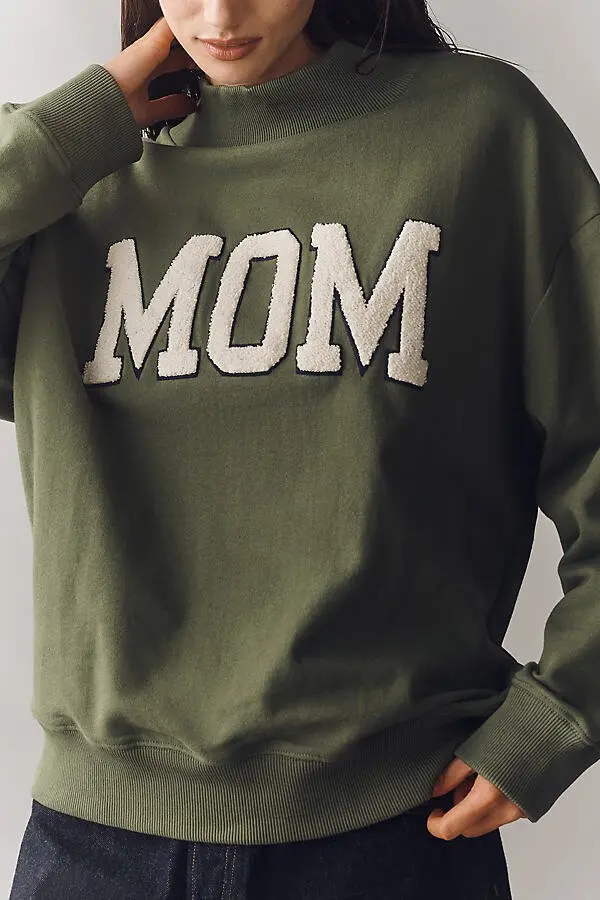 Anthropologie Mom Mock-neck Pullover - Green