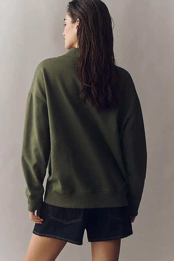 Anthropologie Mom Mock-neck Pullover - Green