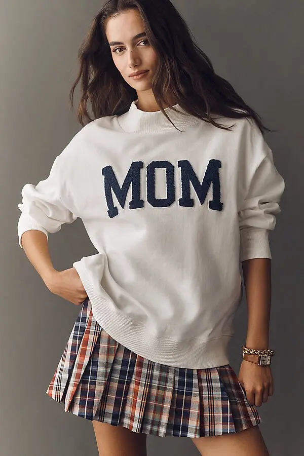 Anthropologie Mom Mock-neck Pullover - Ivory