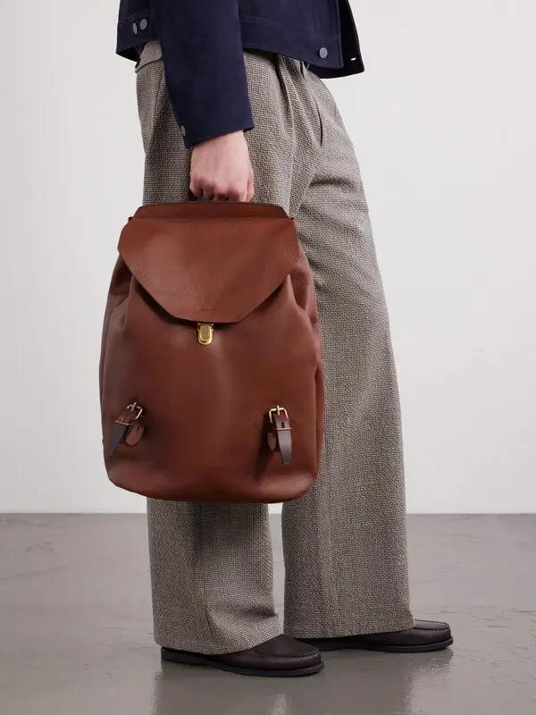 BLEU DE CHAUFFE Zibeline Full-grain Leather Backpack - Brown