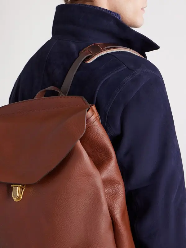 BLEU DE CHAUFFE Zibeline Full-grain Leather Backpack - Brown
