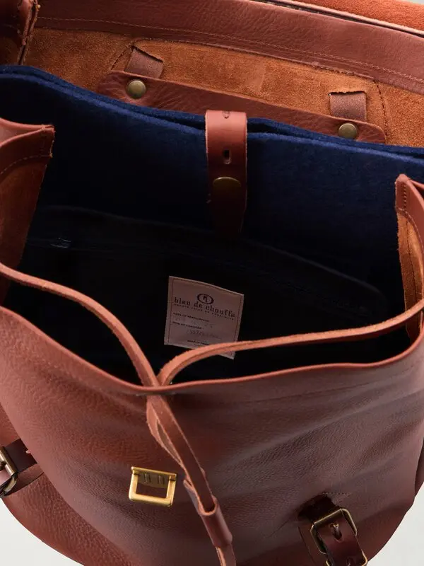 BLEU DE CHAUFFE Zibeline Full-grain Leather Backpack - Brown