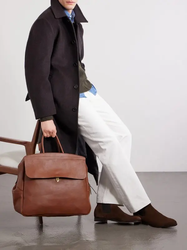 BLEU DE CHAUFFE Zoom Full-grain Leather Weekend Bag